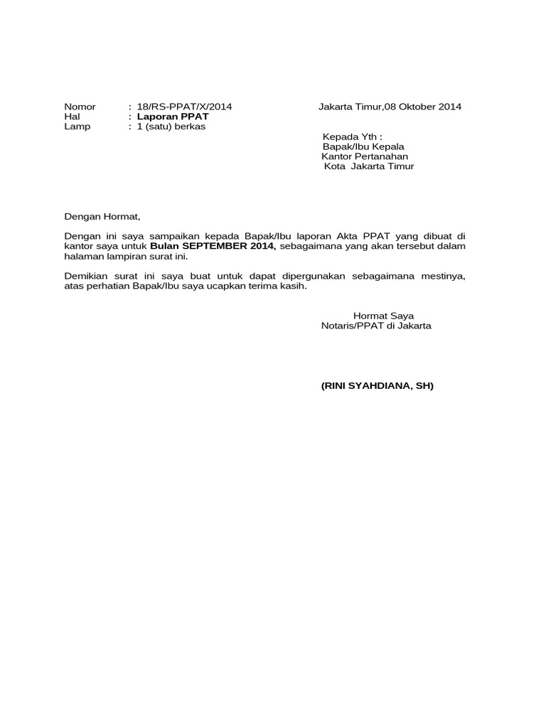 Surat Laporan BPN | PDF
