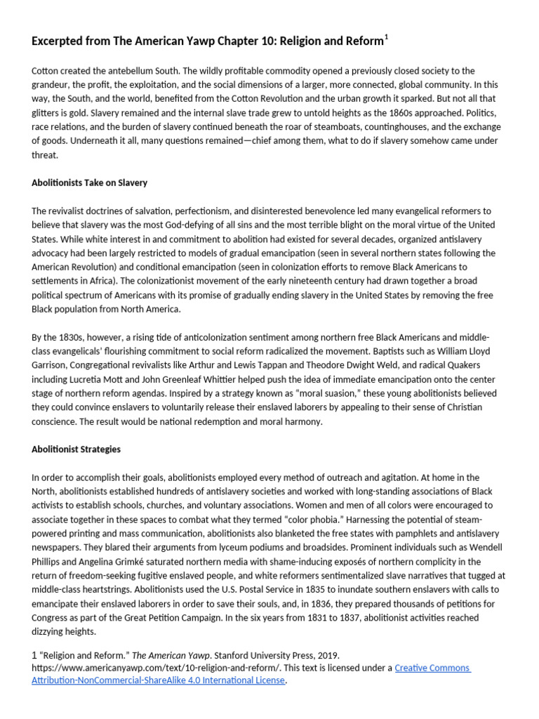 Anti-Slavery and Abolitionism | PDF | Abolitionism In The United States ...