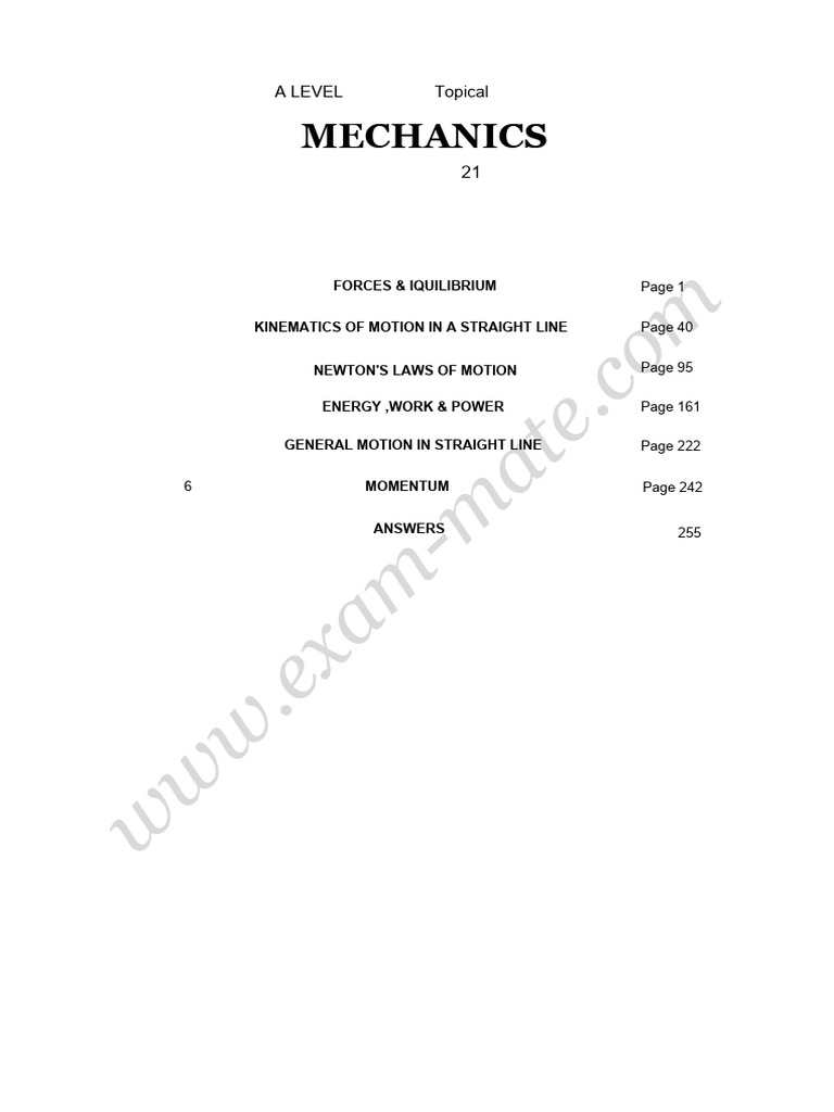 Mechanics 1 Classified | PDF | Force | Mechanics