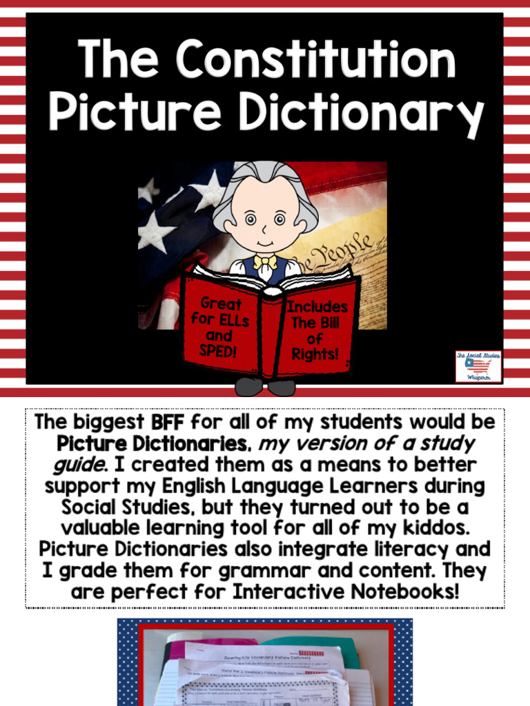 The Constitution Picture Dictionary: Includes The Bill of Rights! | PDF ...