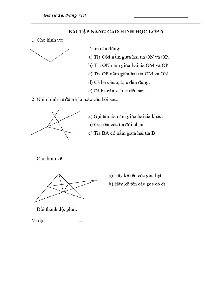 Bai Tap Nang Cao Hinh Hoc Lop 6 Bai Tap Nang Cao Hinh Hoc Lop 6 | PDF