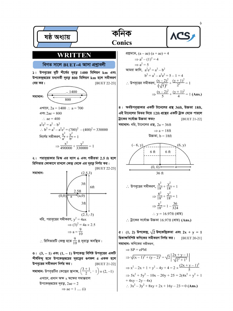 Conics Enginering Practice Sheet Solution | PDF