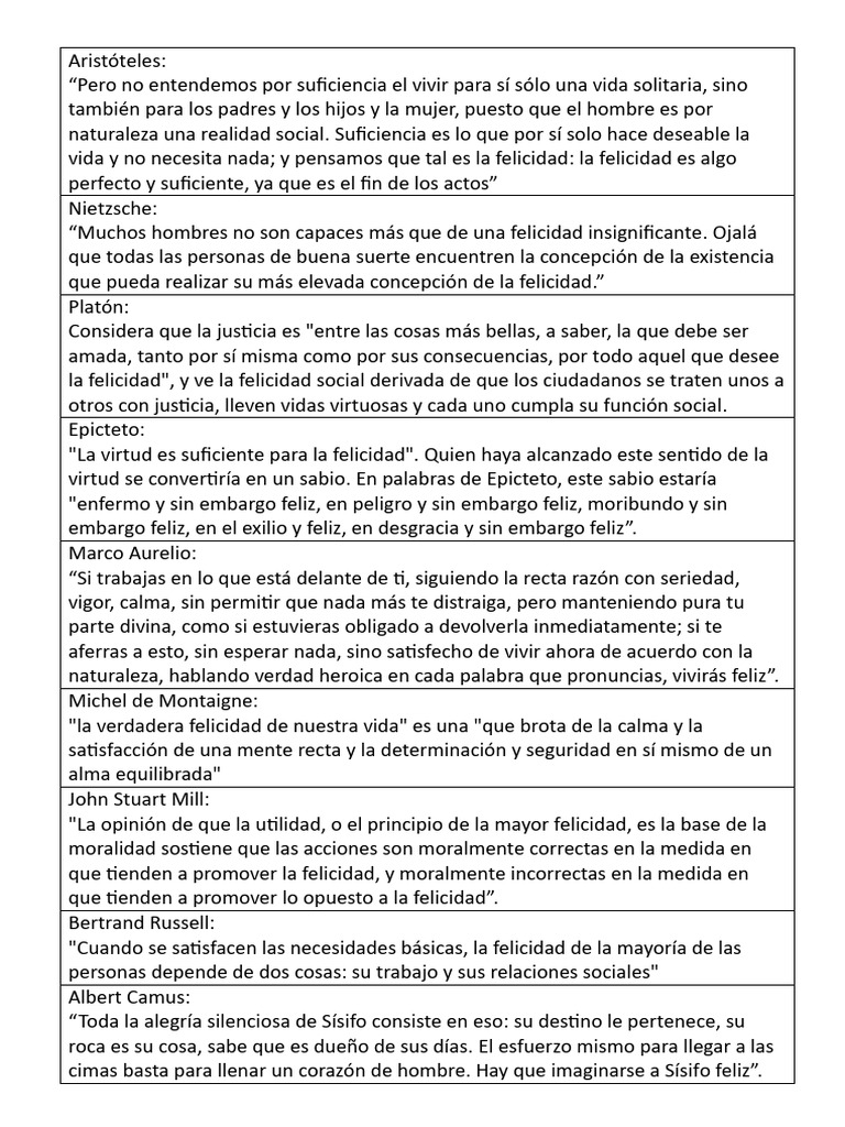 Frases Felicidad | PDF | Felicidad | Virtud