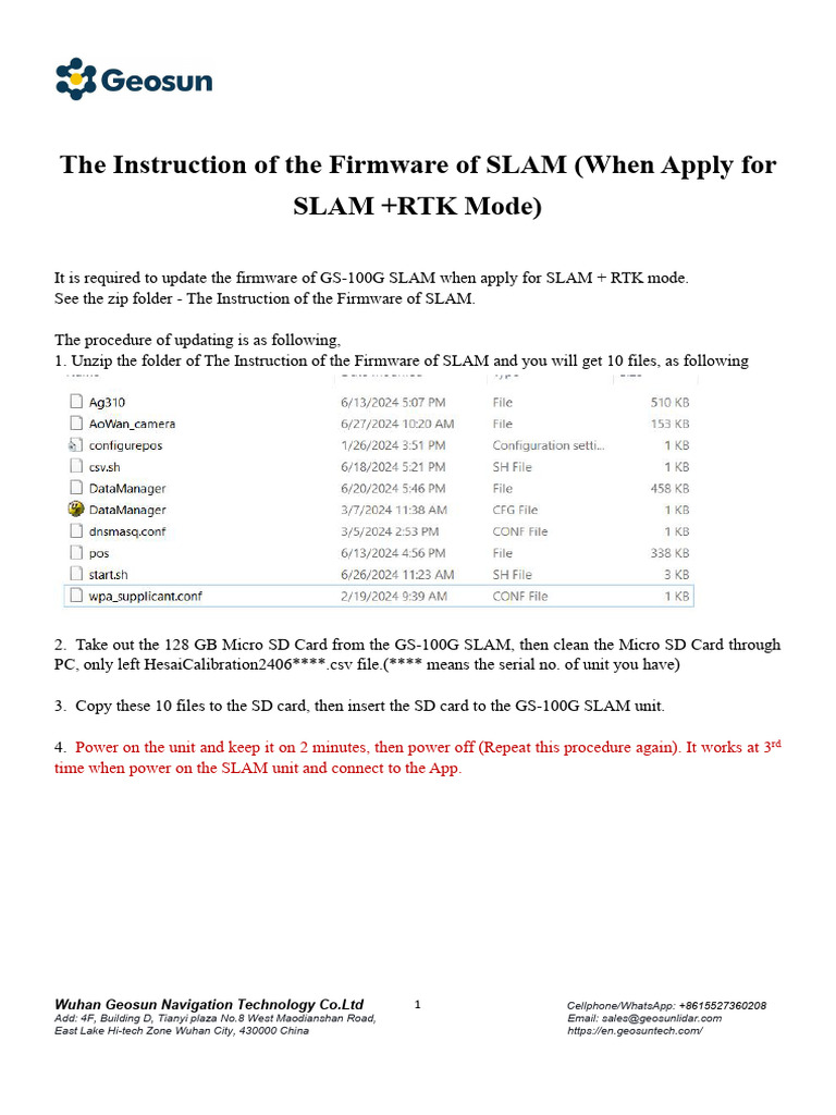 The Instruction of The Firmware of SLAM | PDF