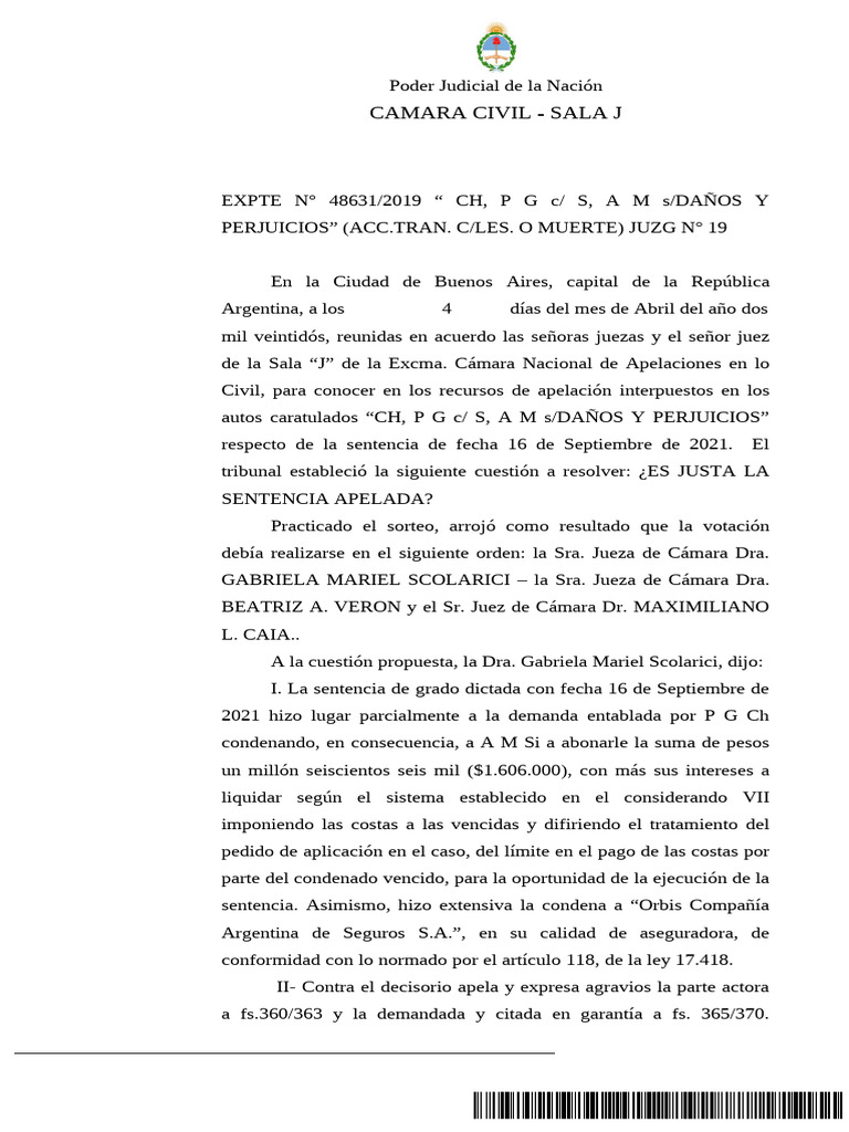 Fallo (2) Ee | PDF | Daños y perjuicios | Lesión cerebral traumática