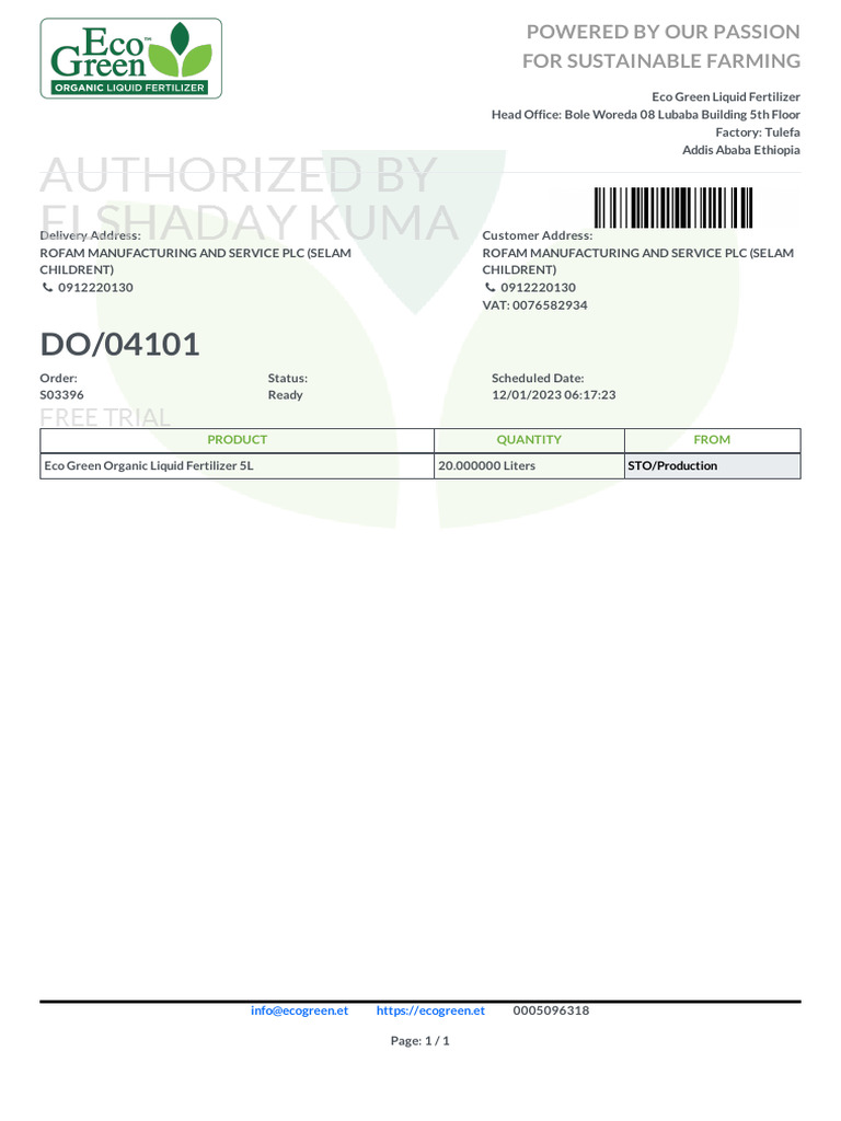 Picking Operations - Rofam Manufacturing and Service Plc (Selam ...