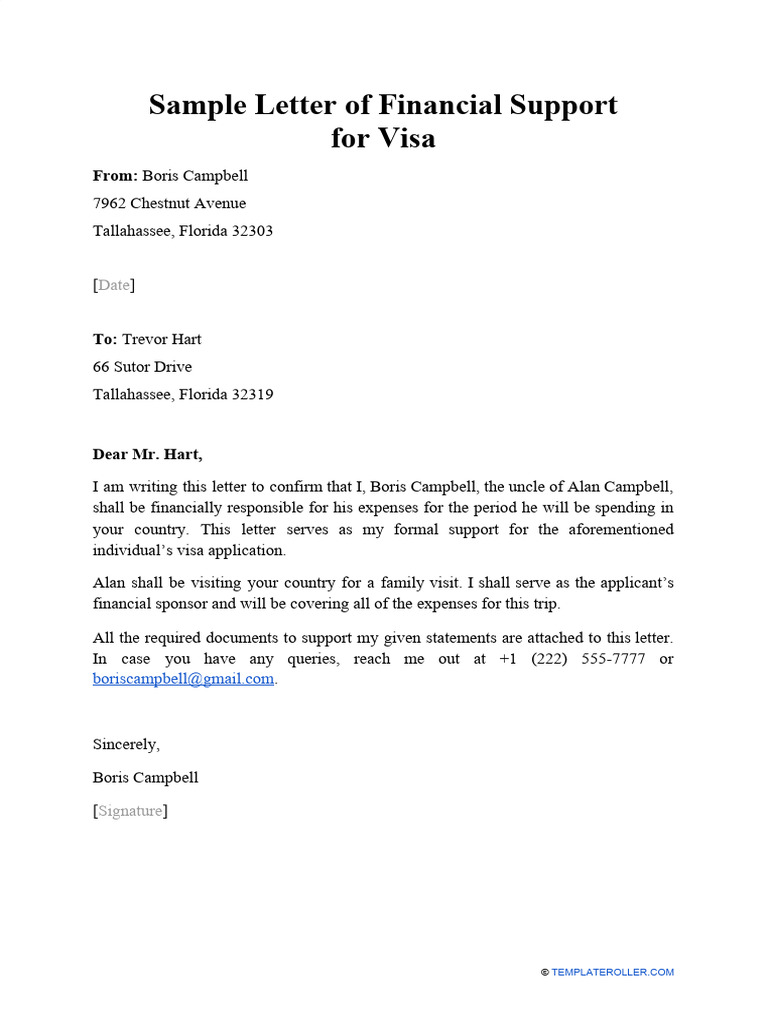 Main - Sample Letter of Financial Support For Visa | PDF | Social Science