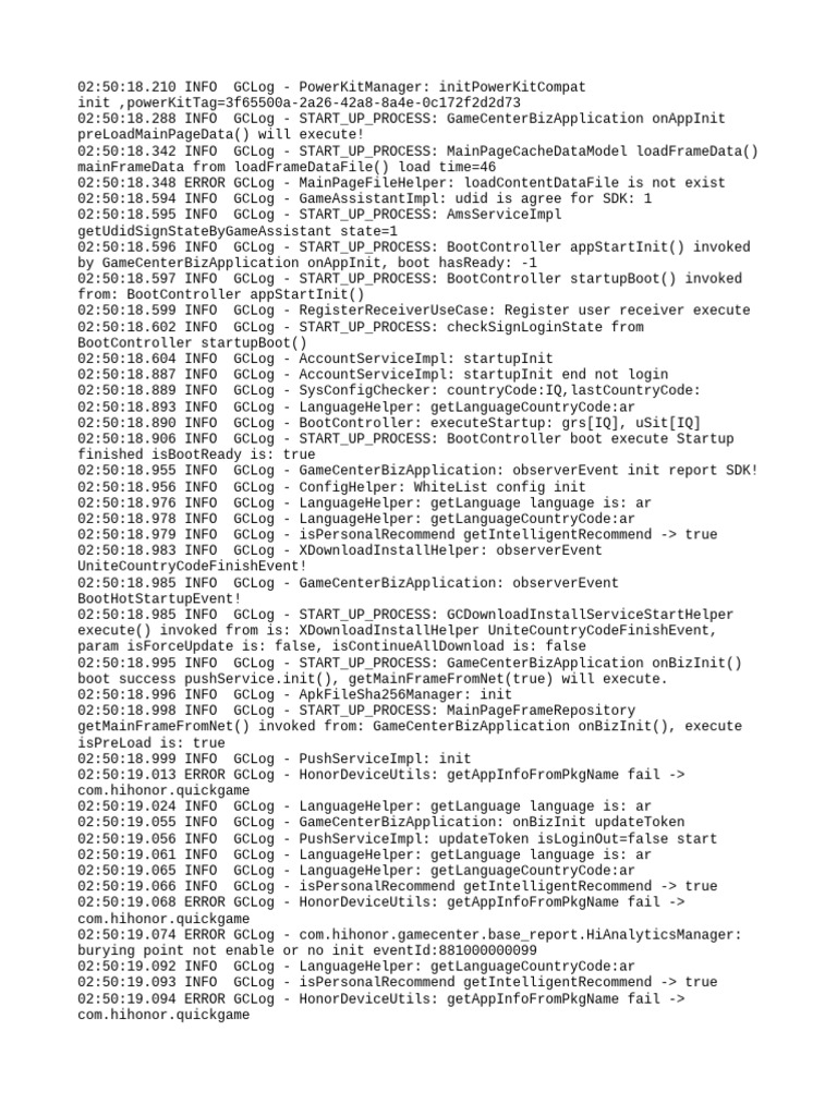 GameCenter Initialization Log Analysis | PDF | Computing | Software
