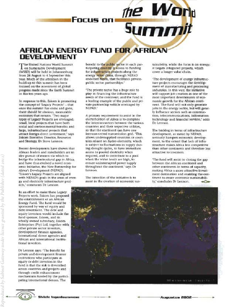 2002 African Energy Fund For African Development | PDF
