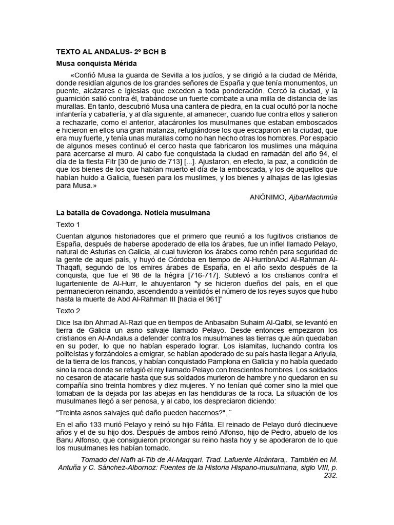 Conquista de Mérida y Batalla de Covadonga | PDF | Al Andalus