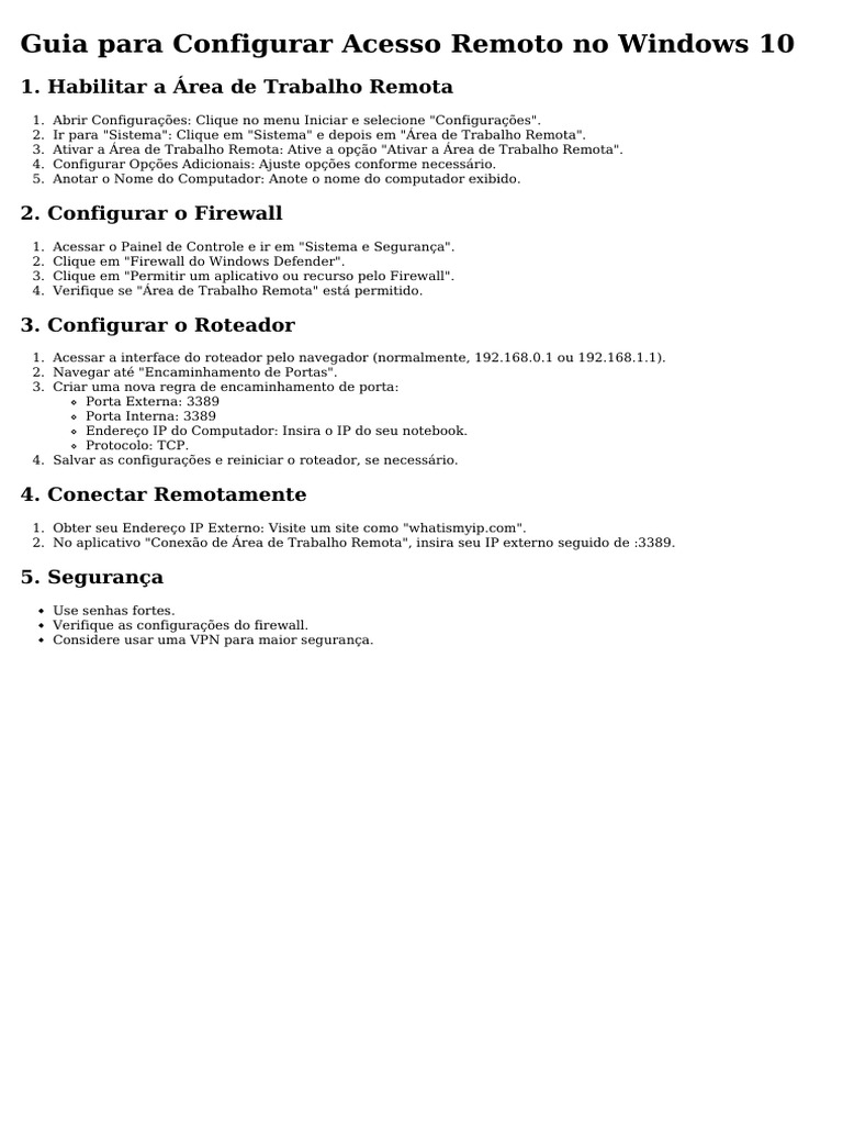 Remote Access Setup | PDF