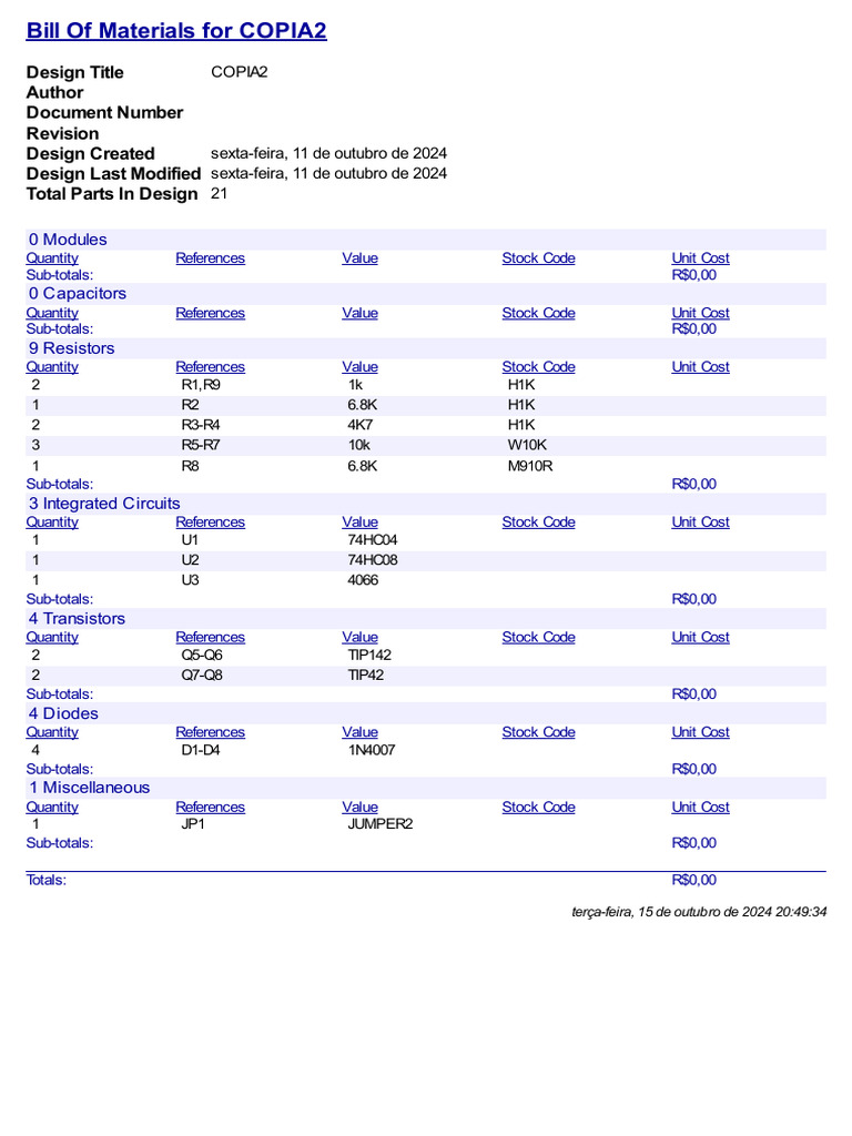 Bill of Materials COPIA2 | PDF | Manufactured Goods | Electromagnetism