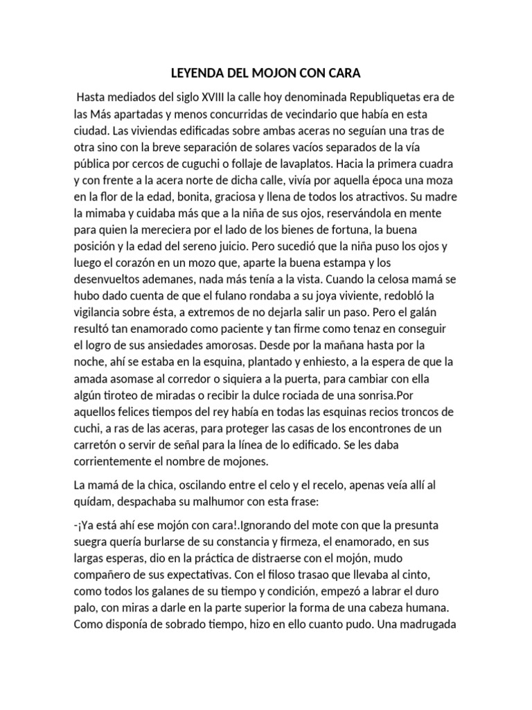 Compartir LEYENDA DEL MOJON CON CARA 2 | PDF