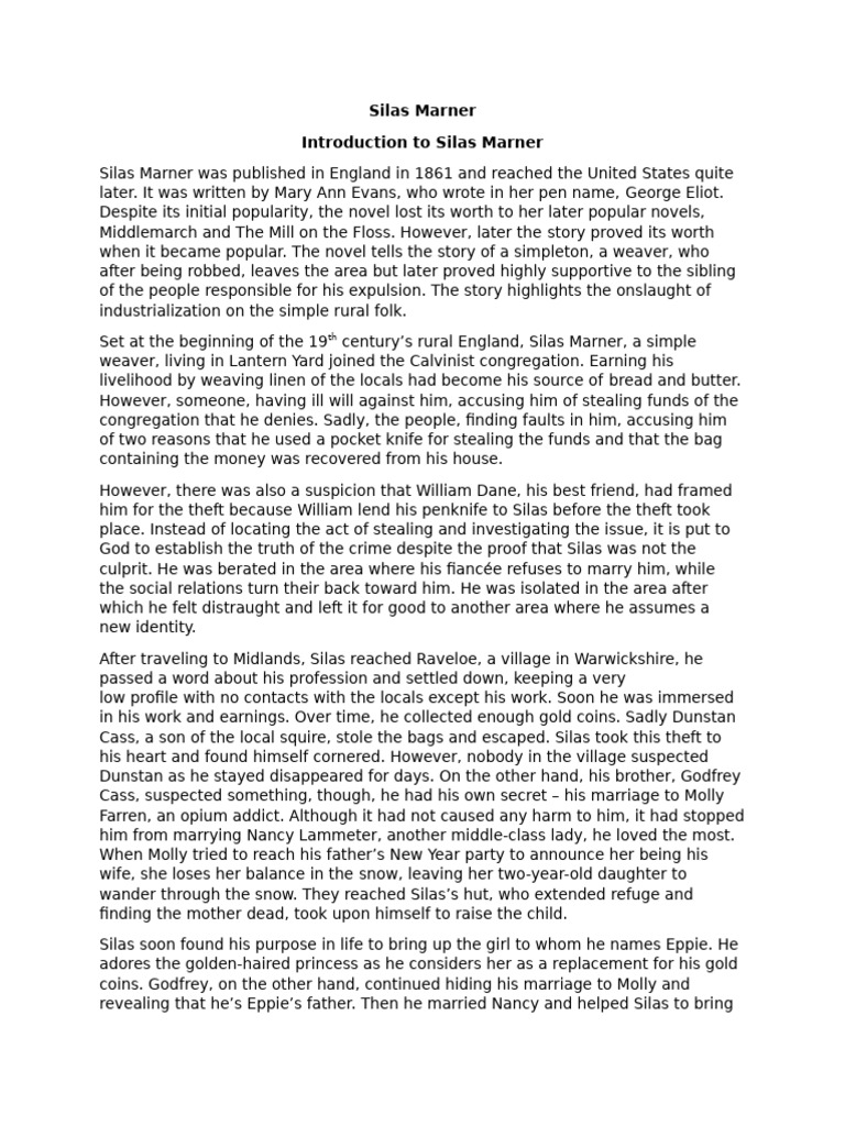 Silas Marner | PDF | Silas Marner