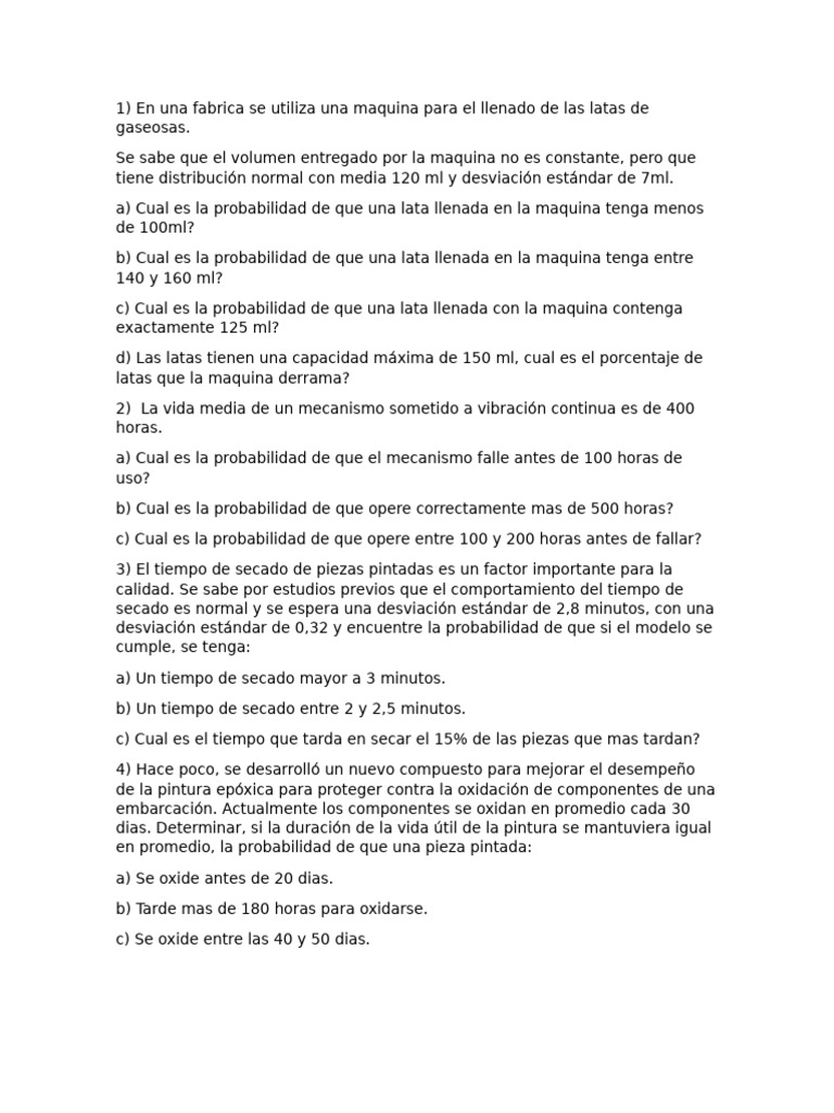 Ejercicios Normal y exponencial | PDF