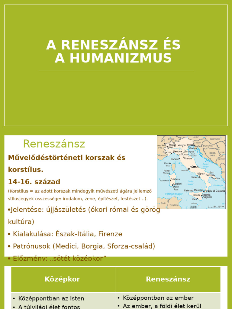 A Reneszánsz És A Humanizmus | PDF