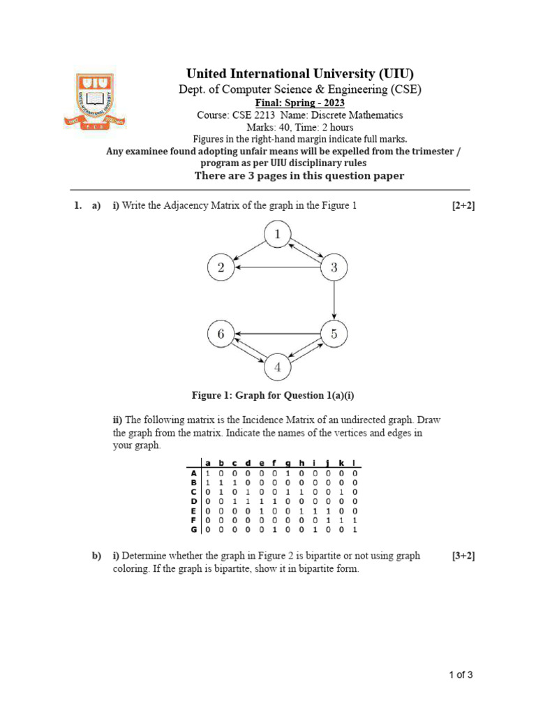 CSE2213_Final_231 | PDF | Theoretical Computer Science | Combinatorics