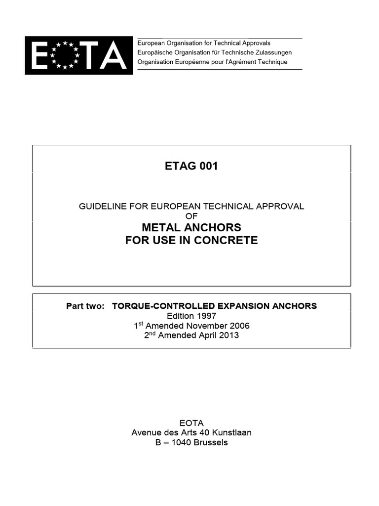 Torque-Controlled Expansion Anchors Guide | PDF | Anchor | Force
