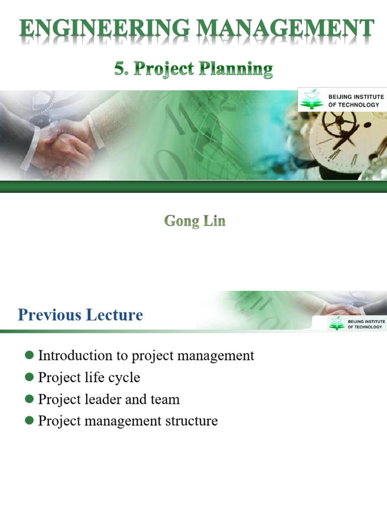 Lecture 05 - Project Planning | PDF | Risk | Risk Management