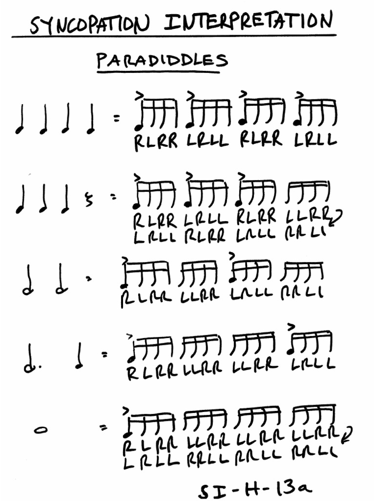 Syncopation Paradiddles Part 1 | PDF