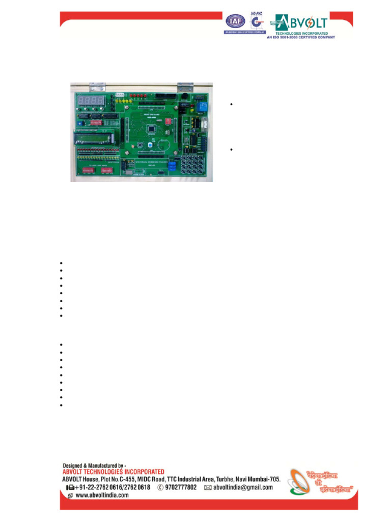 UET-01 Universal Embedded Kit | PDF | Microcontroller | Computing