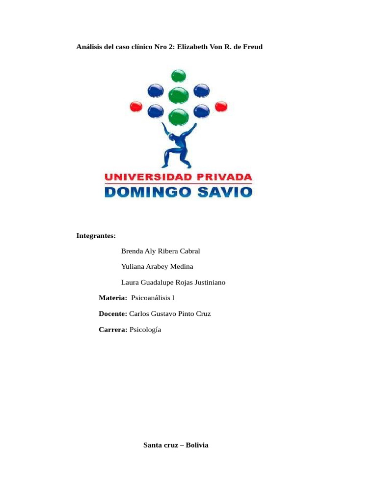 Caso Clínico Elizabeth Von R.1 | PDF | Sigmund Freud | Hipnosis