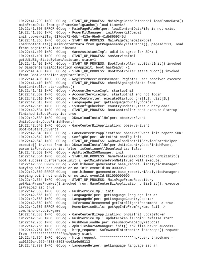GameCenter Startup Log Analysis | PDF | Computing | Software