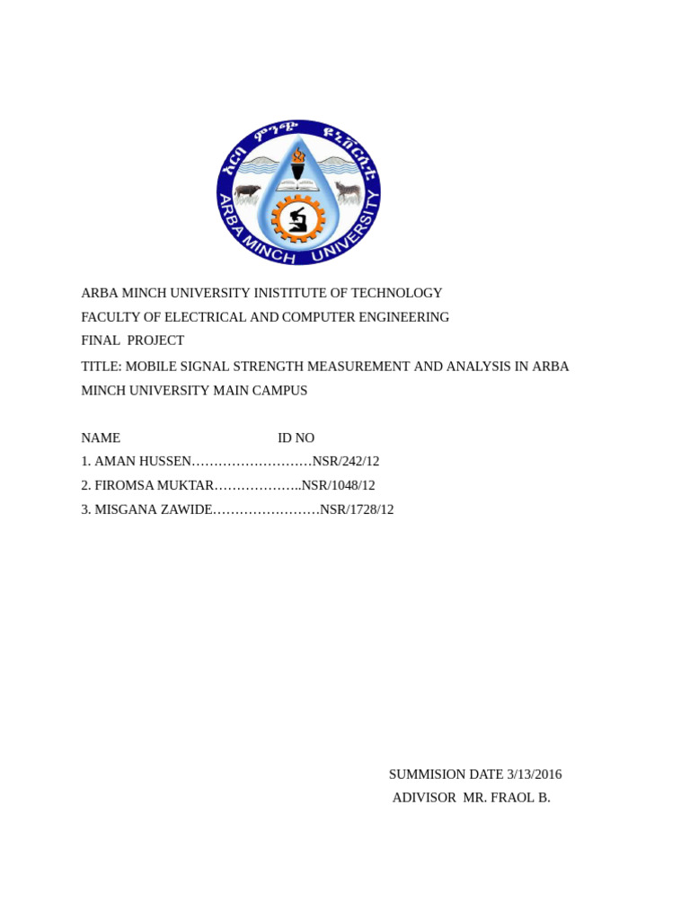 Arbamminch Uni Document - Docx1231 AMF | PDF | Cellular Network ...