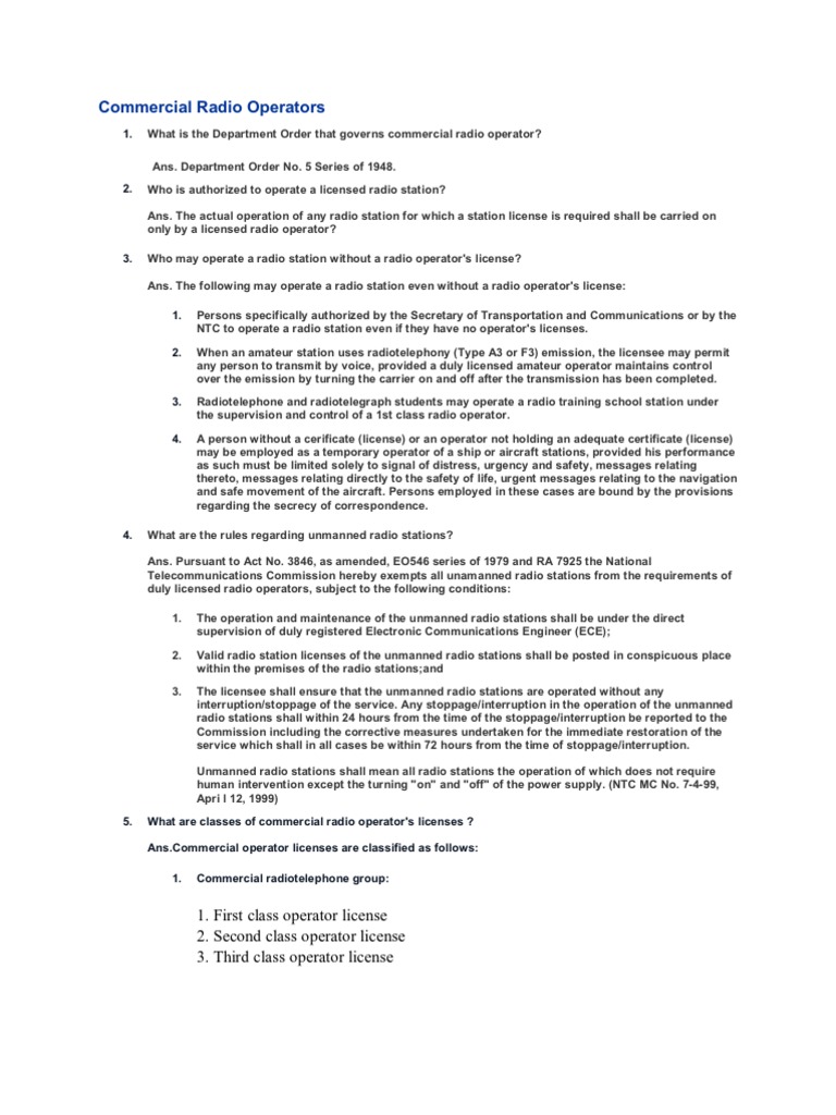 Radio Operator License Guide Philippines | PDF | Radio Broadcasting | Radio