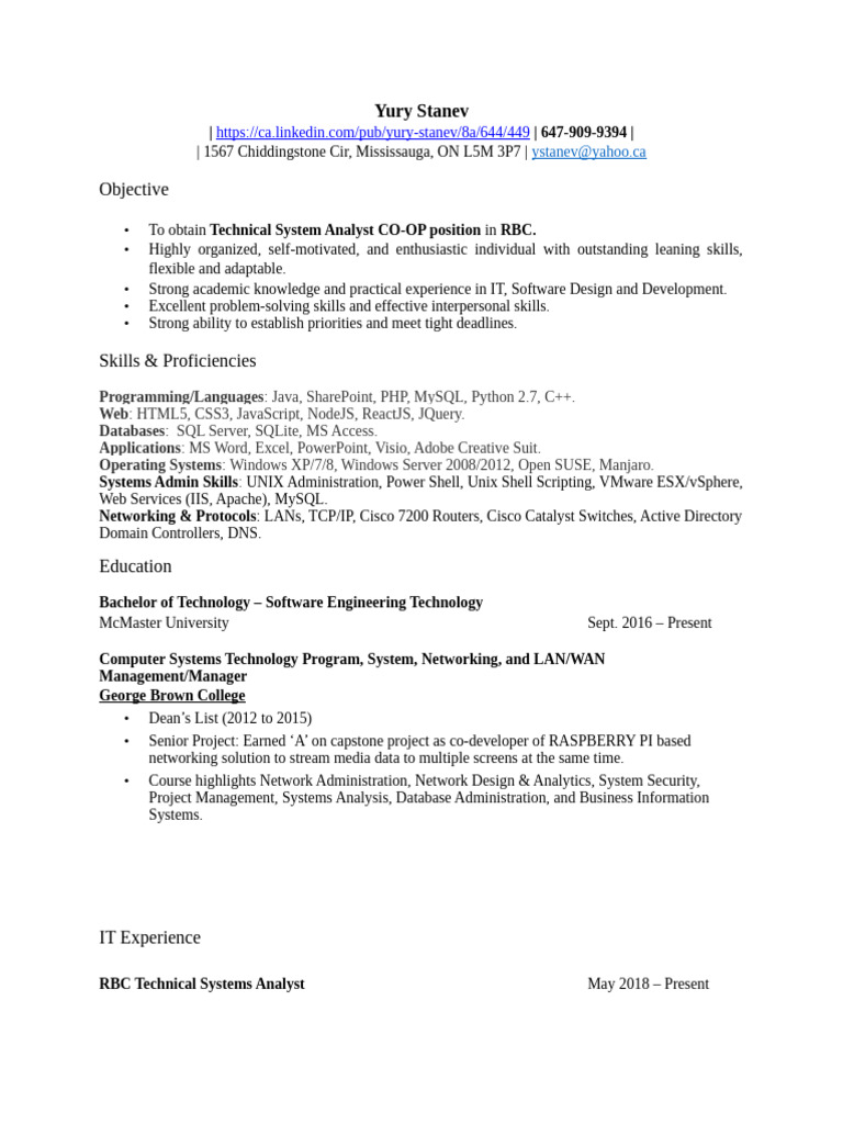YS Resume+CV | PDF | Computer Network | Cisco Certifications