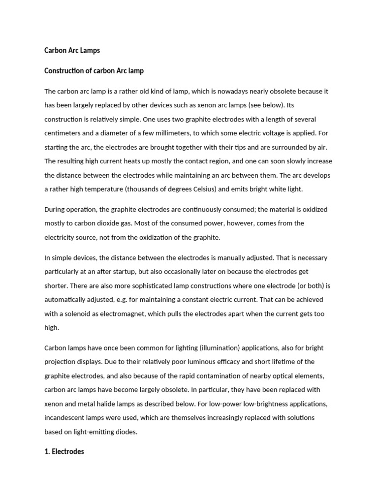 Carbon Arc Lamp-WPS Office | PDF | Electric Arc | Lighting