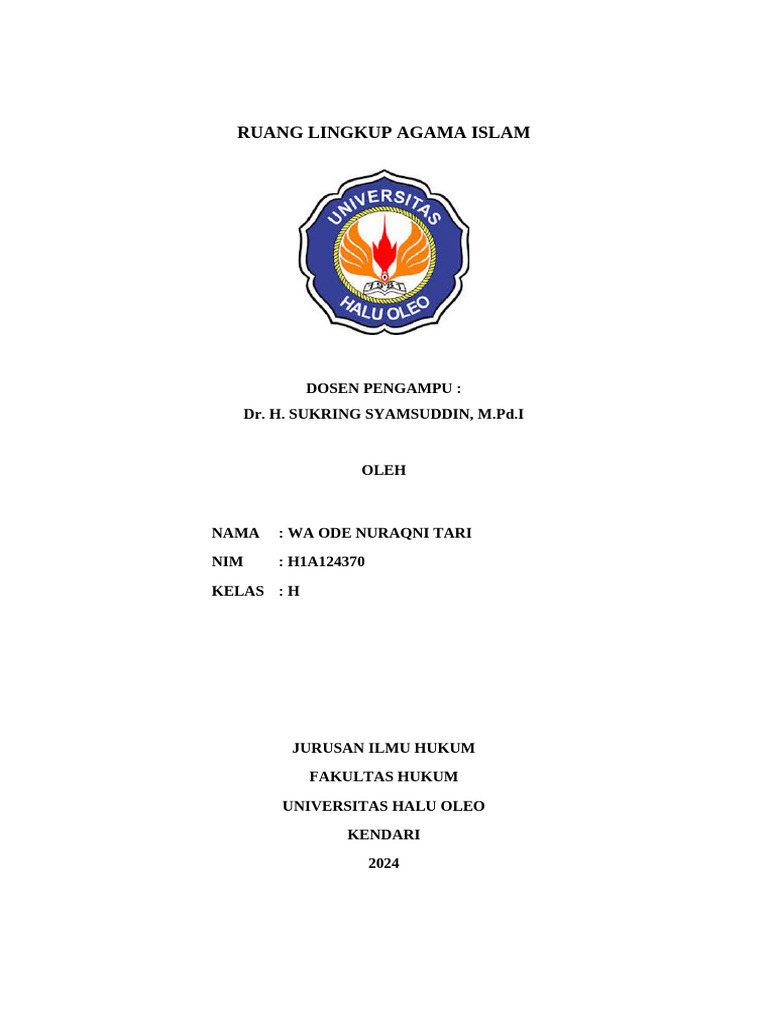 RUANG LINGKUP AGAMA ISLA1m | PDF | Agama & Spiritualitas