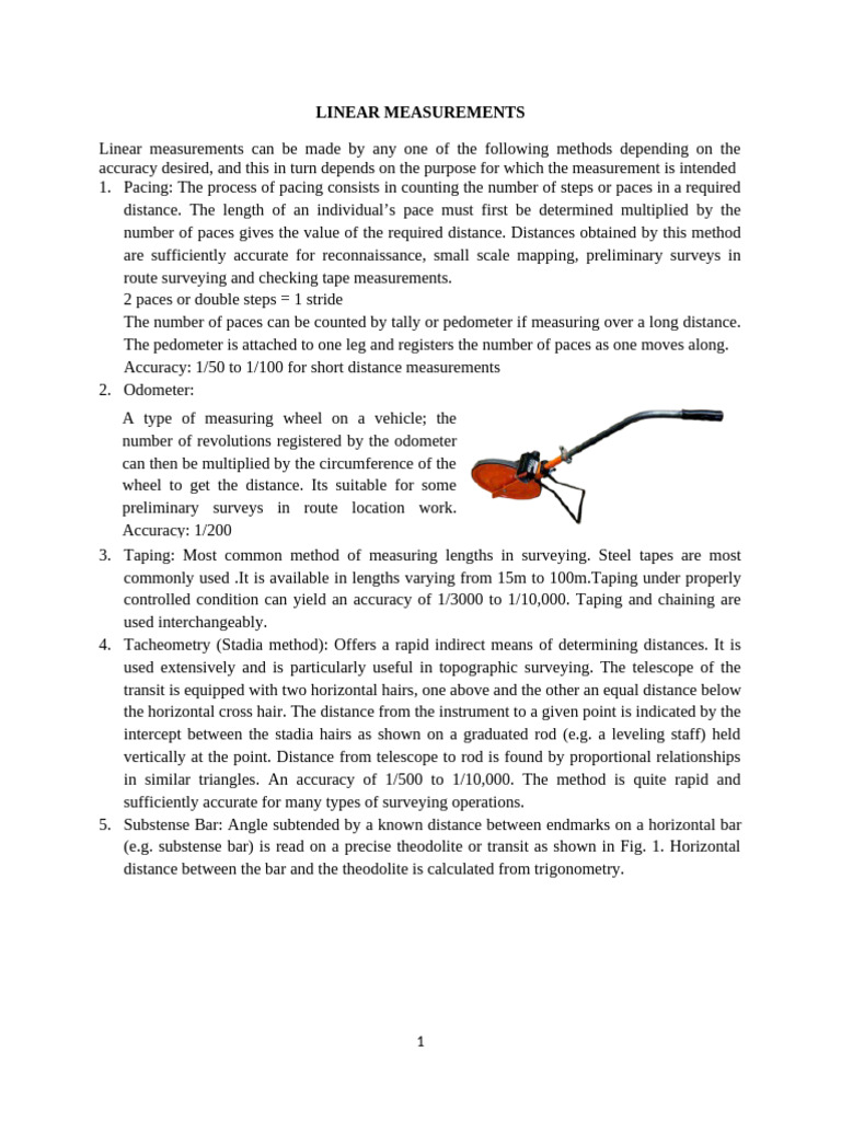 Methods of Linear Measurement Techniques | PDF | Surveying | Metrology