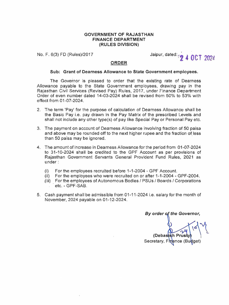 Da Increase Order | PDF | Government