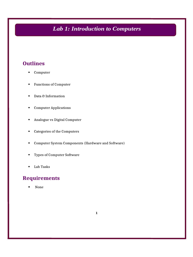 ITC C++ Programming LAB1 | PDF | Personal Computers | Laptop