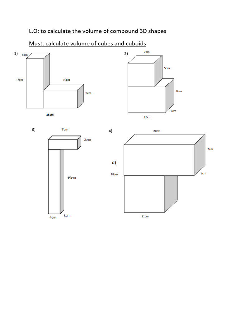 Thursday Volume of Compound Shapes | PDF