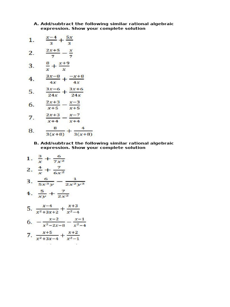 Assignment in Addition and Subtraction of RAE 1 | PDF | Language Arts ...