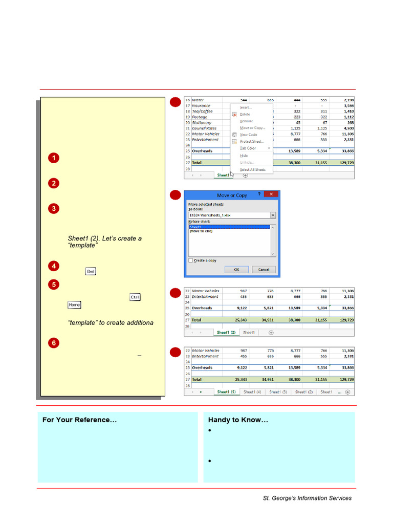 Copying Worksheets in Excel | PDF | Microsoft Excel | Worksheet