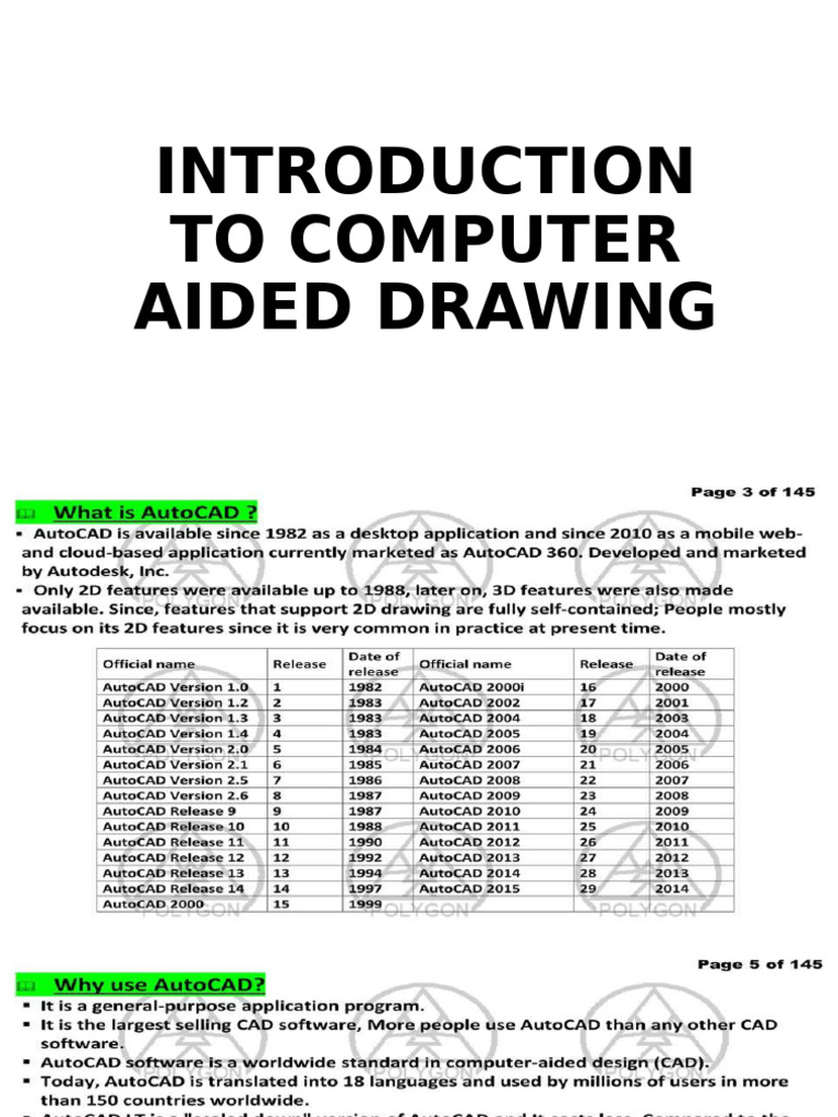 Introduction To Computer Aided Drawing | PDF | Computers