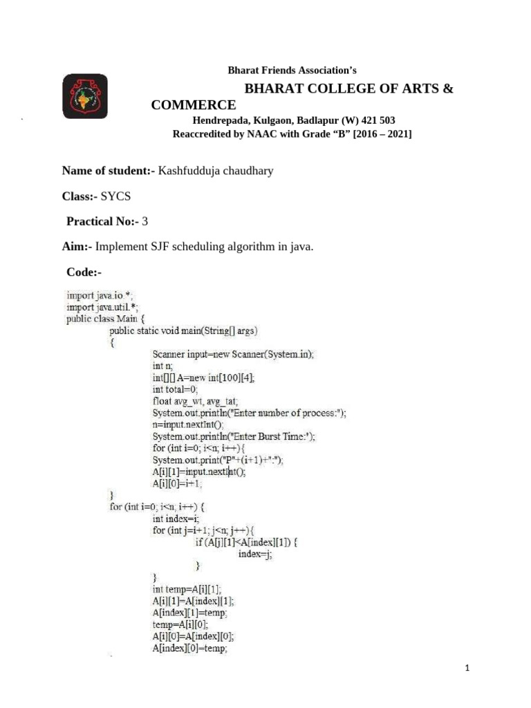 Os Practical 3 | PDF