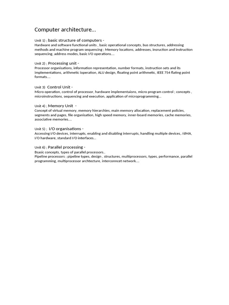 Computer Architecture | PDF | Technology & Engineering