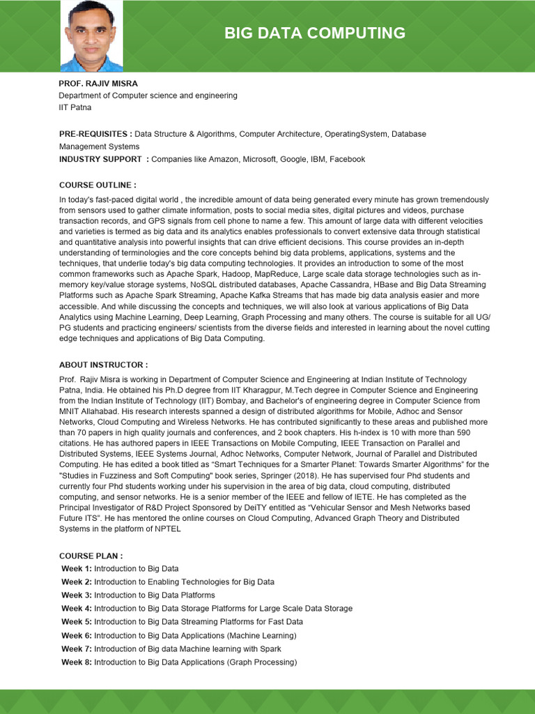 Course Pack | PDF | Big Data | Data