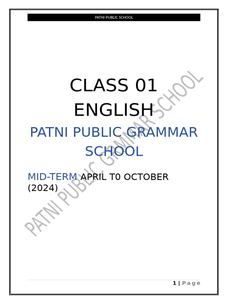 Class01 Eng | PDF | Language Arts & Discipline | Wellness