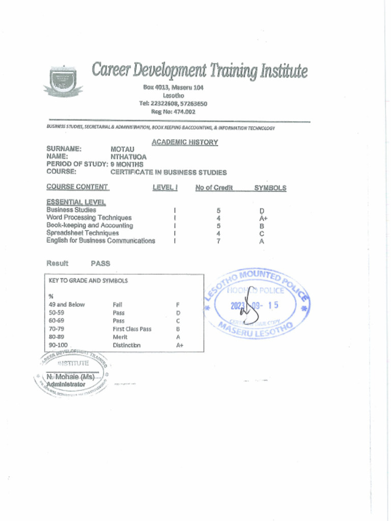 Ntha Certificates | PDF