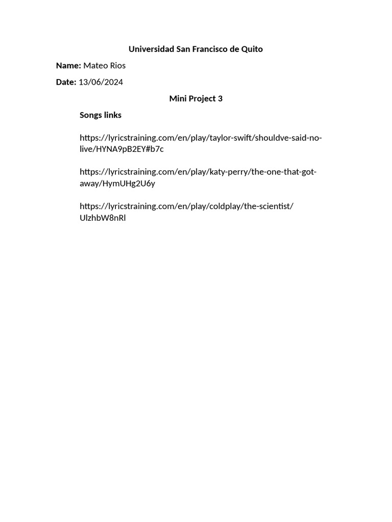 Mini Project 3 | PDF