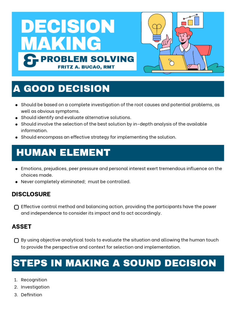 Decision Making Problem Solving Notes 2 | PDF | Decision Making ...