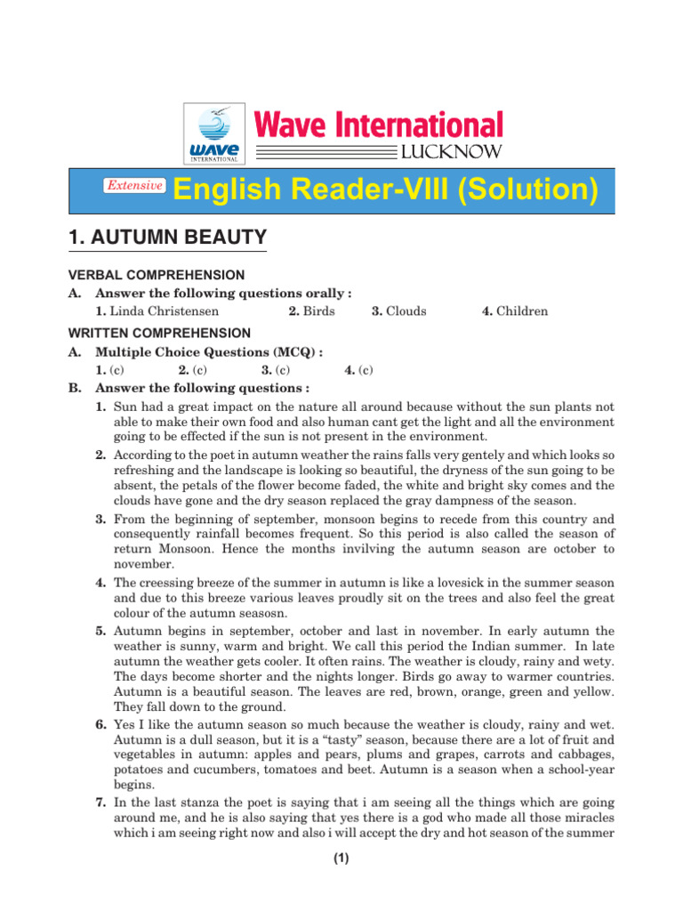 English-Reader-8 | PDF | Verb | Pronoun