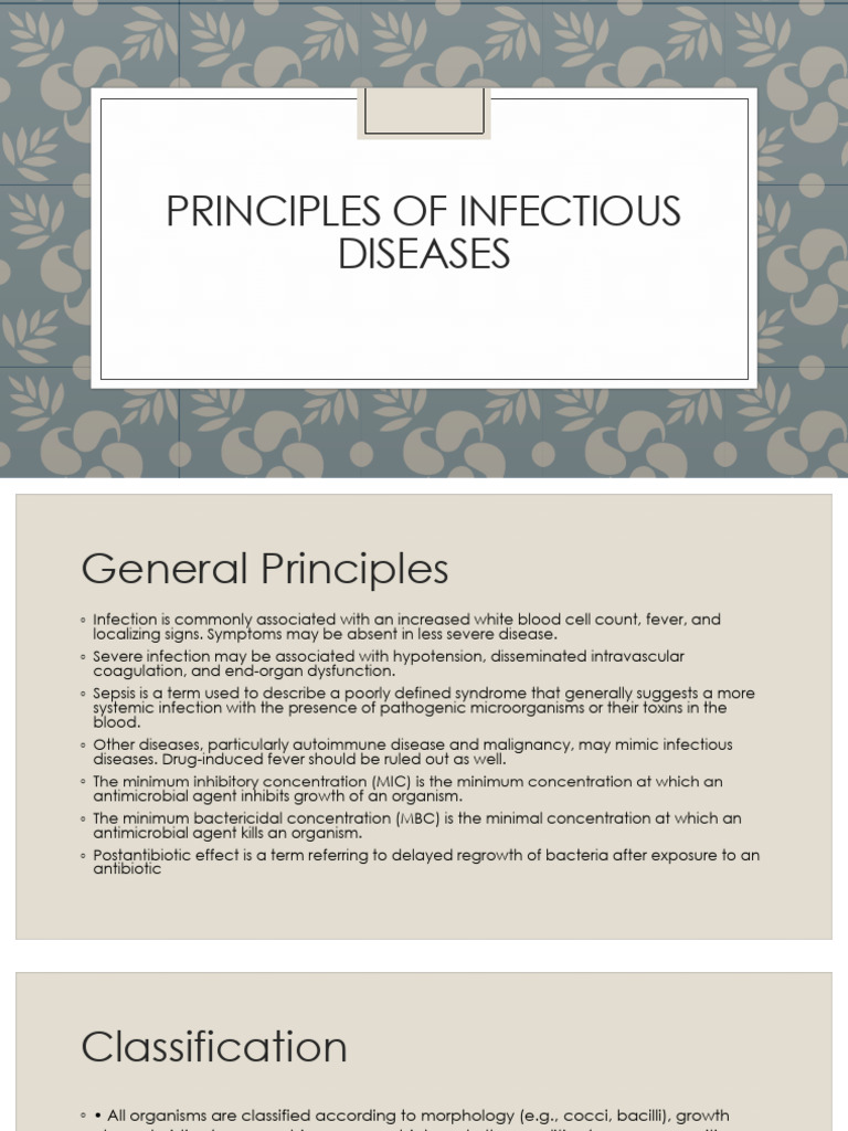 Infectious Disease Principles Guide | PDF | Infection | Sepsis