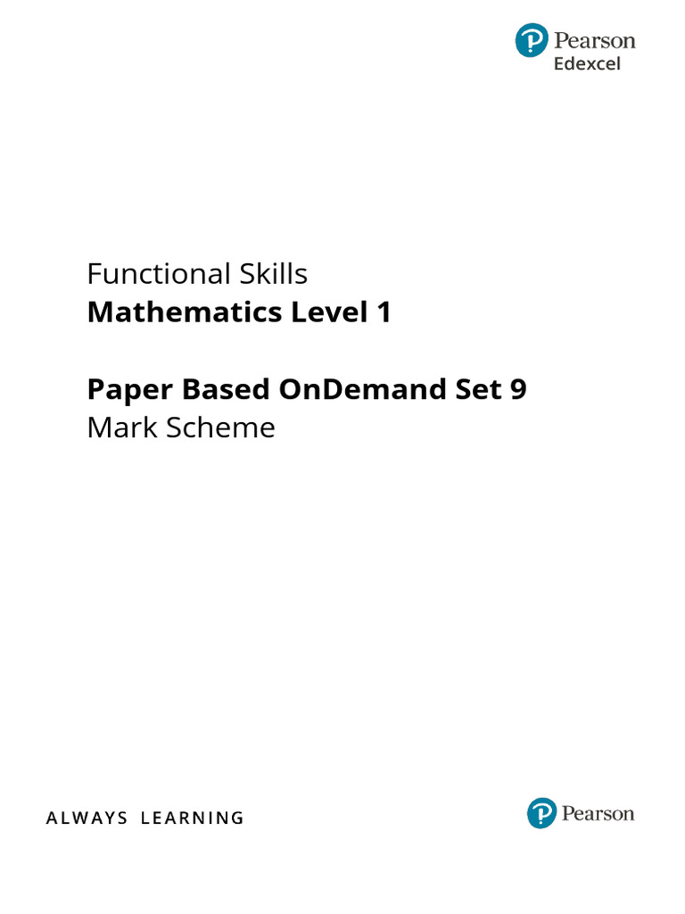 Level 1 Maths Mark Scheme Guidance | PDF | Error | Accuracy And Precision