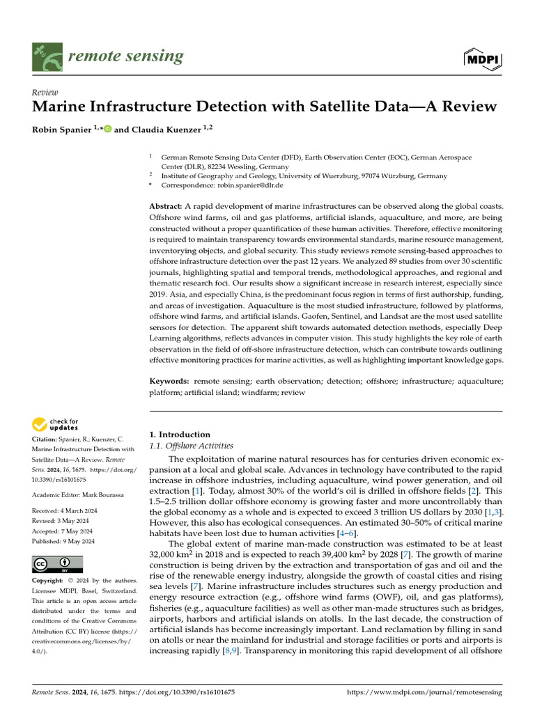 Marine Infrastructure Detection With Satellite Data | PDF | Remote ...